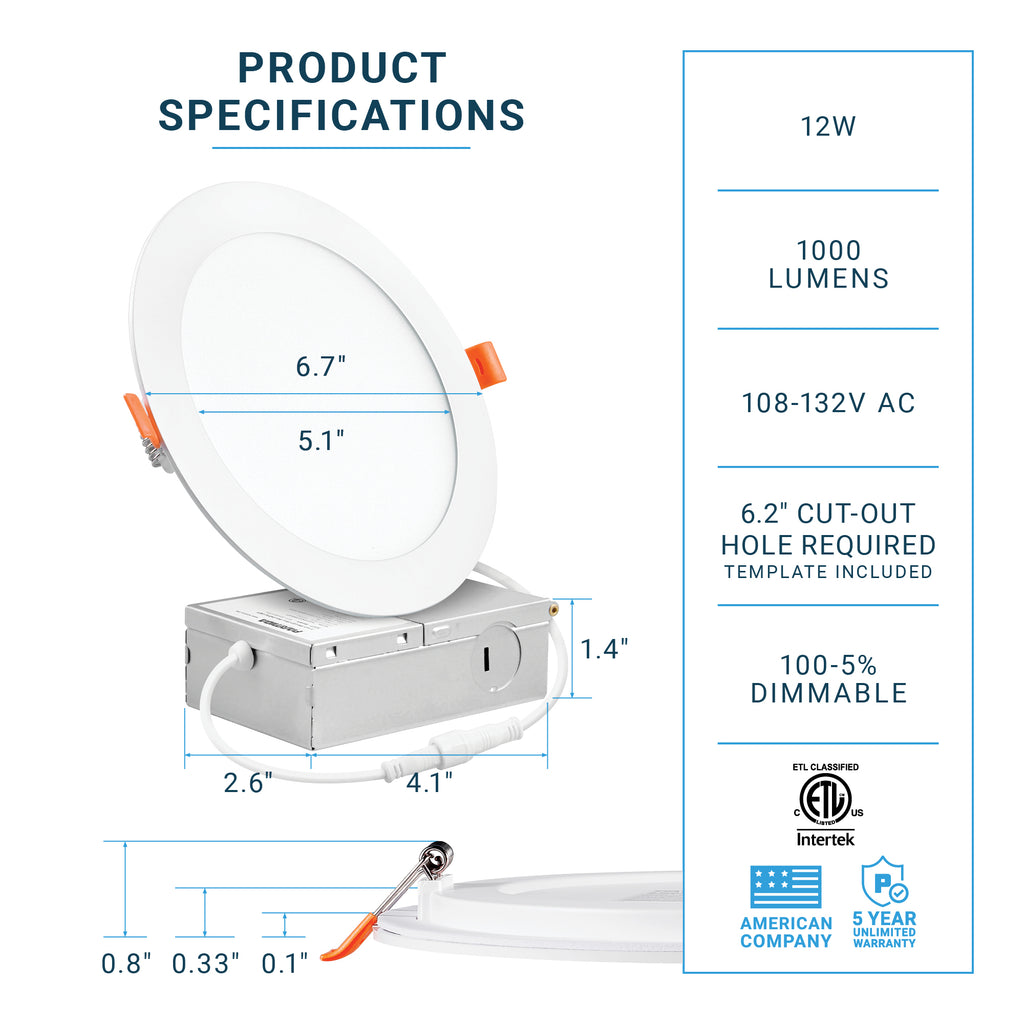 5/6" Disk Light | Flush Mount Ceiling Recessed Lighting | Parmida LED ...