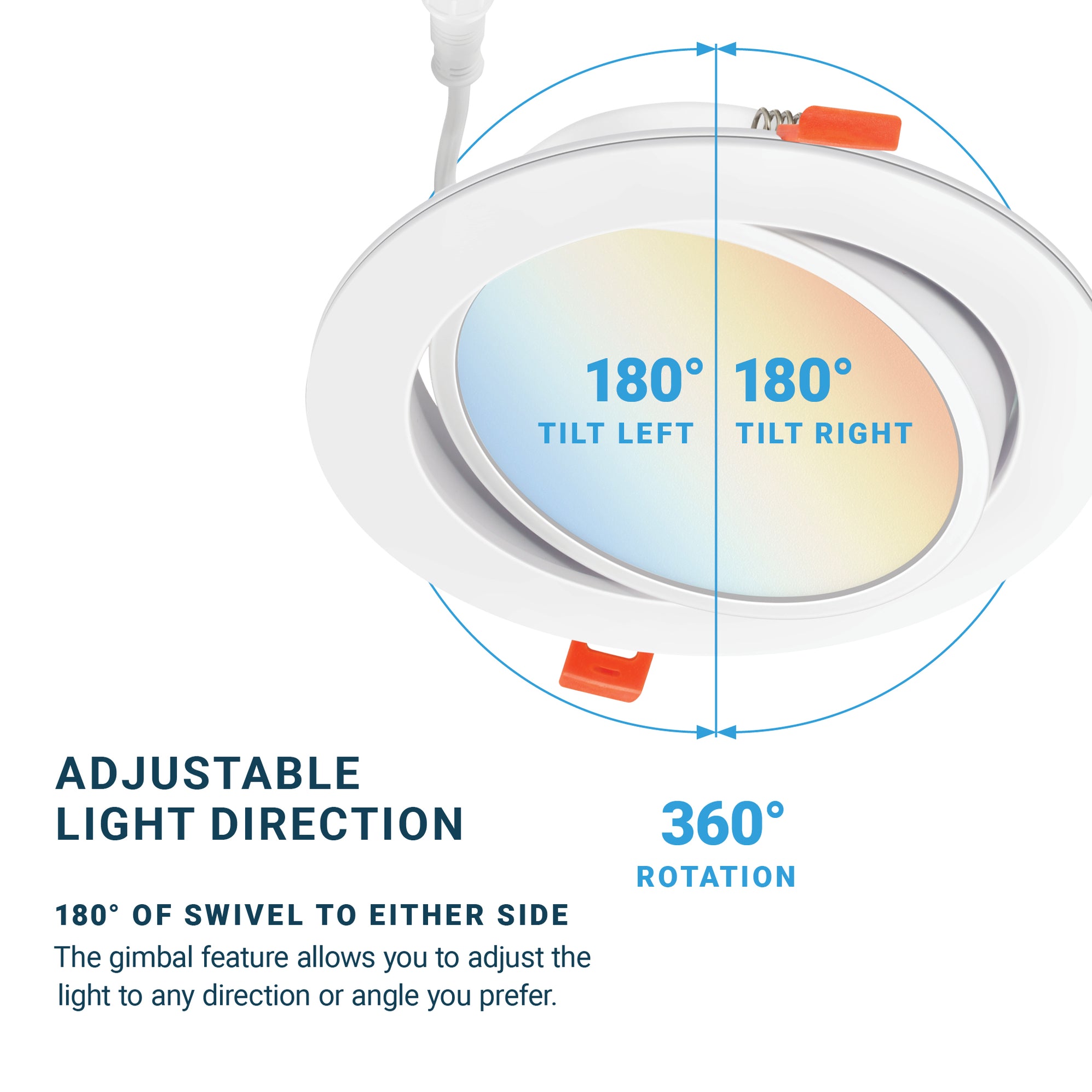 5CCT - 6" LED Gimbal Eyeball Recessed Light - Directional Lens - 12W ...