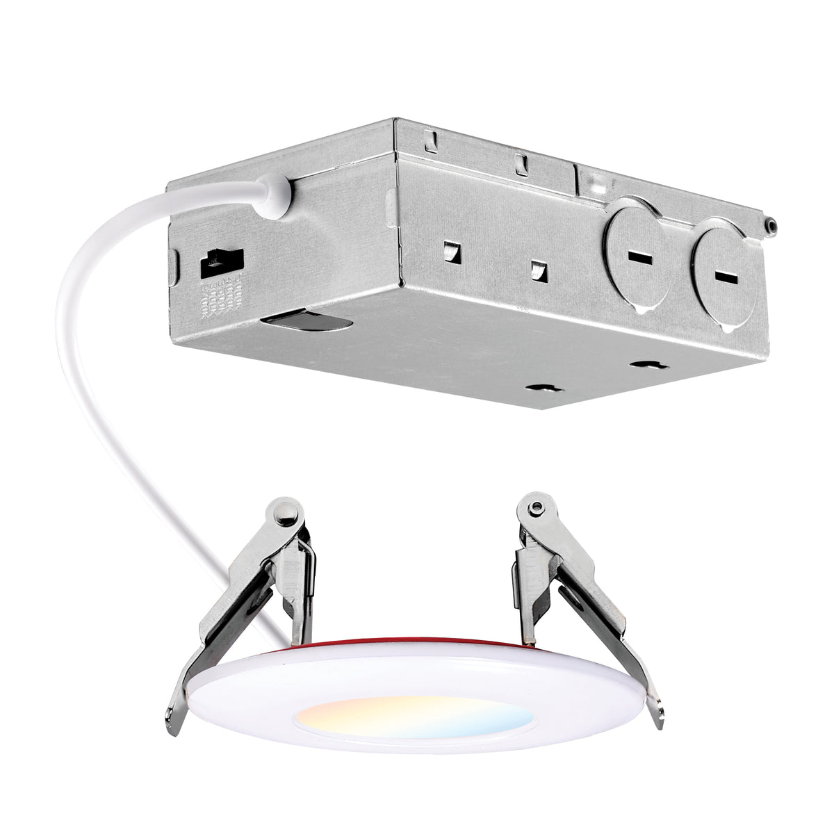 Fire Rated - 5CCT - 3" LED Recessed Ceiling Slim Panel Light with Junc ...